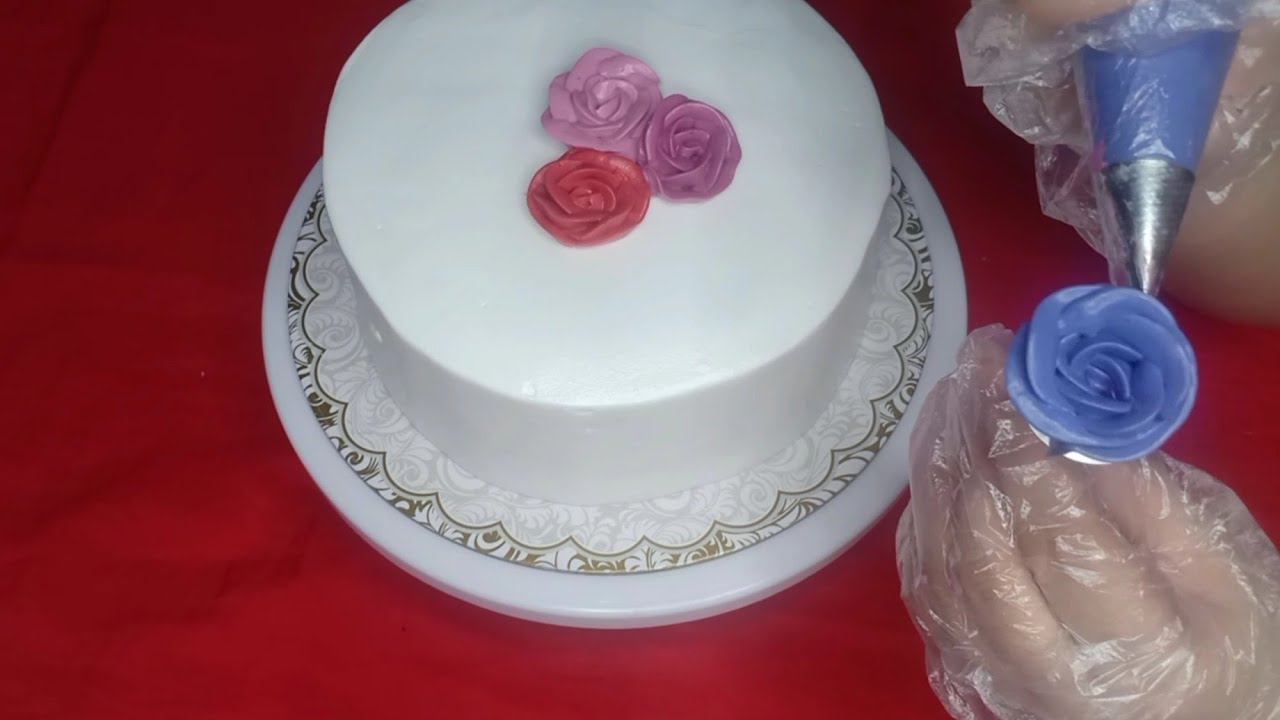 Simple Cake Design 7 | Beginner | Flower Cake🌹 - YouTube