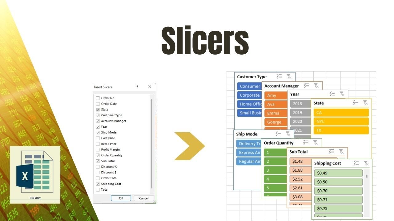How to create, edit, link, and remove Slicers in excel? - YouTube