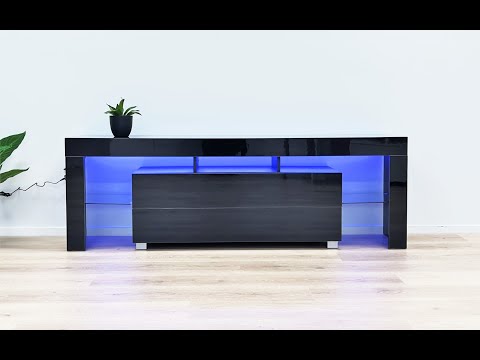 Treasurebox DOTHAN 1.6M LED Entertainment Unit - BLACK