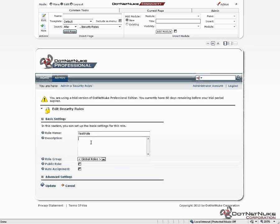 DotNetNuke Role Overview - YouTube