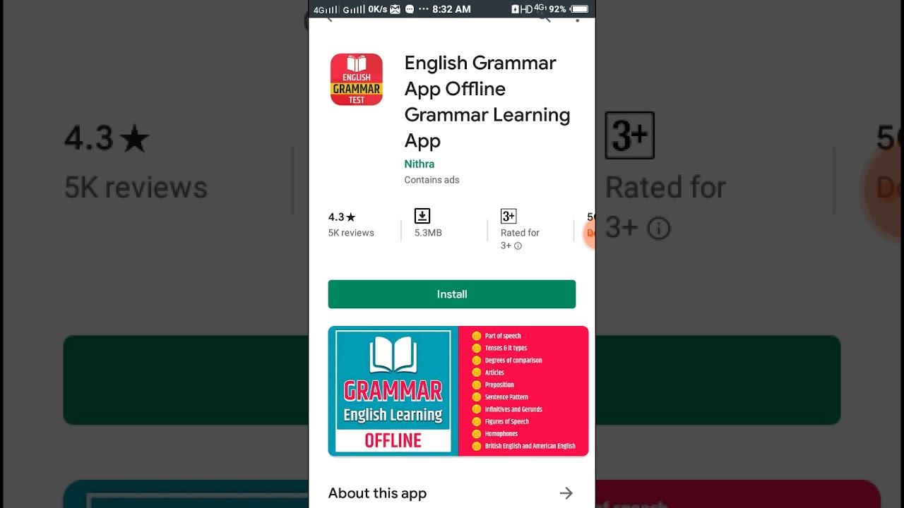 English Grammar Offline Learning Android Mobile Apps - YouTube