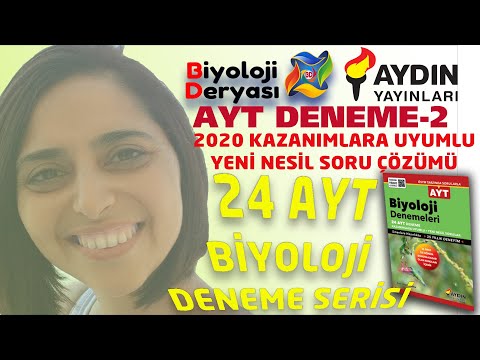 AYDIN YAYINLARI AYT BİYOLOJİ DENEMELERİ-2 (Kazanımlara Uyumlu 2020 Yeni Nesil Biyoloji Soru Çözümü)
