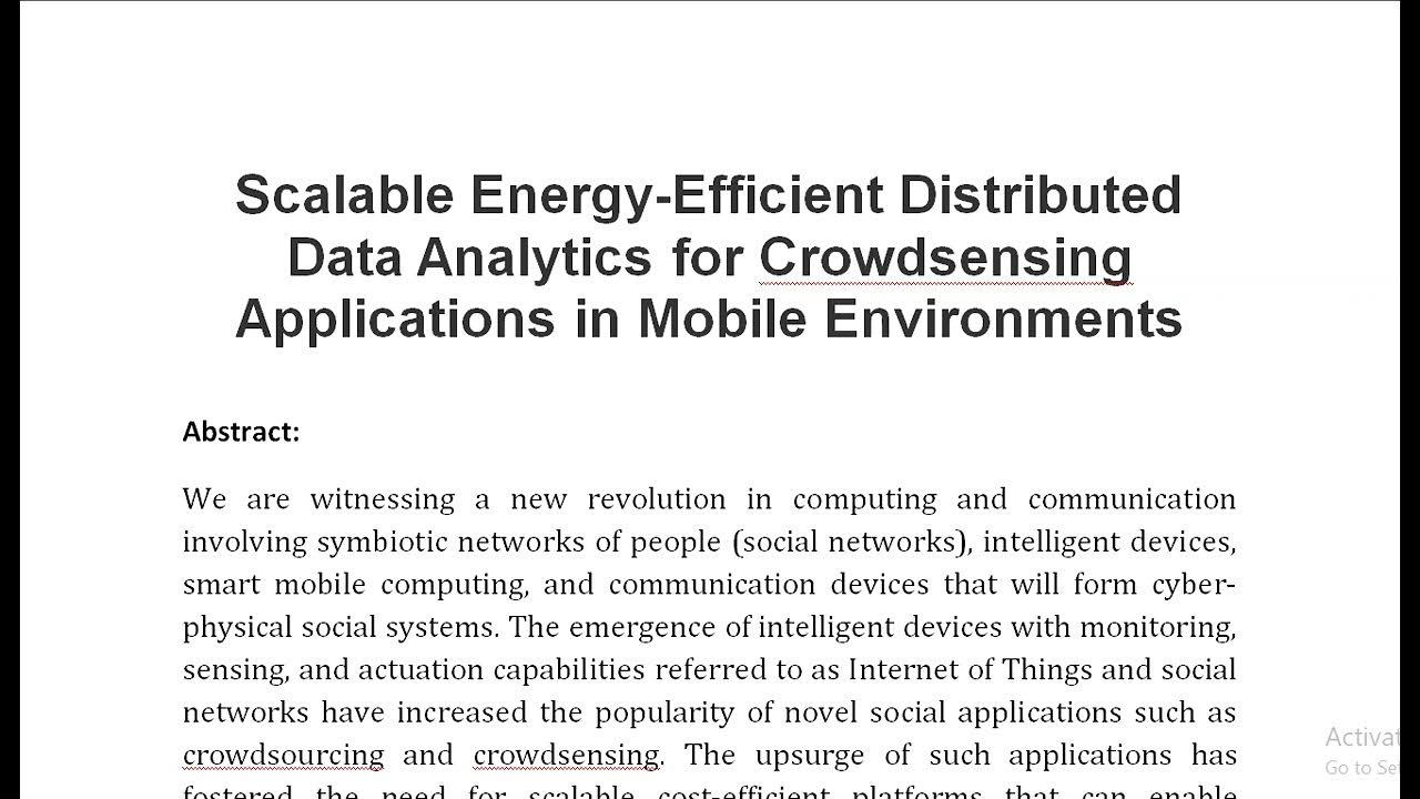 Scalable Energy Efficient Distributed Data Analytics for Crowdsensing Applications in Mobile ...
