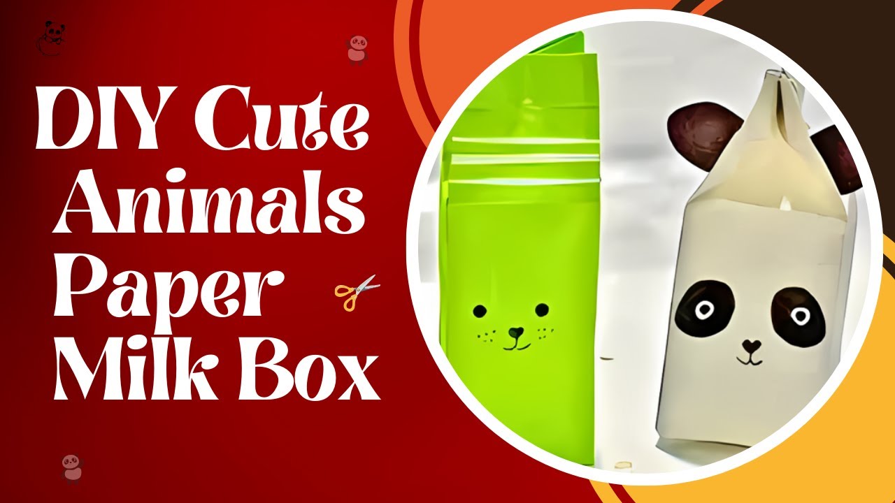 Origami paper milk box | DIY Cute Animals Making Paper Milk Box | Gift ...