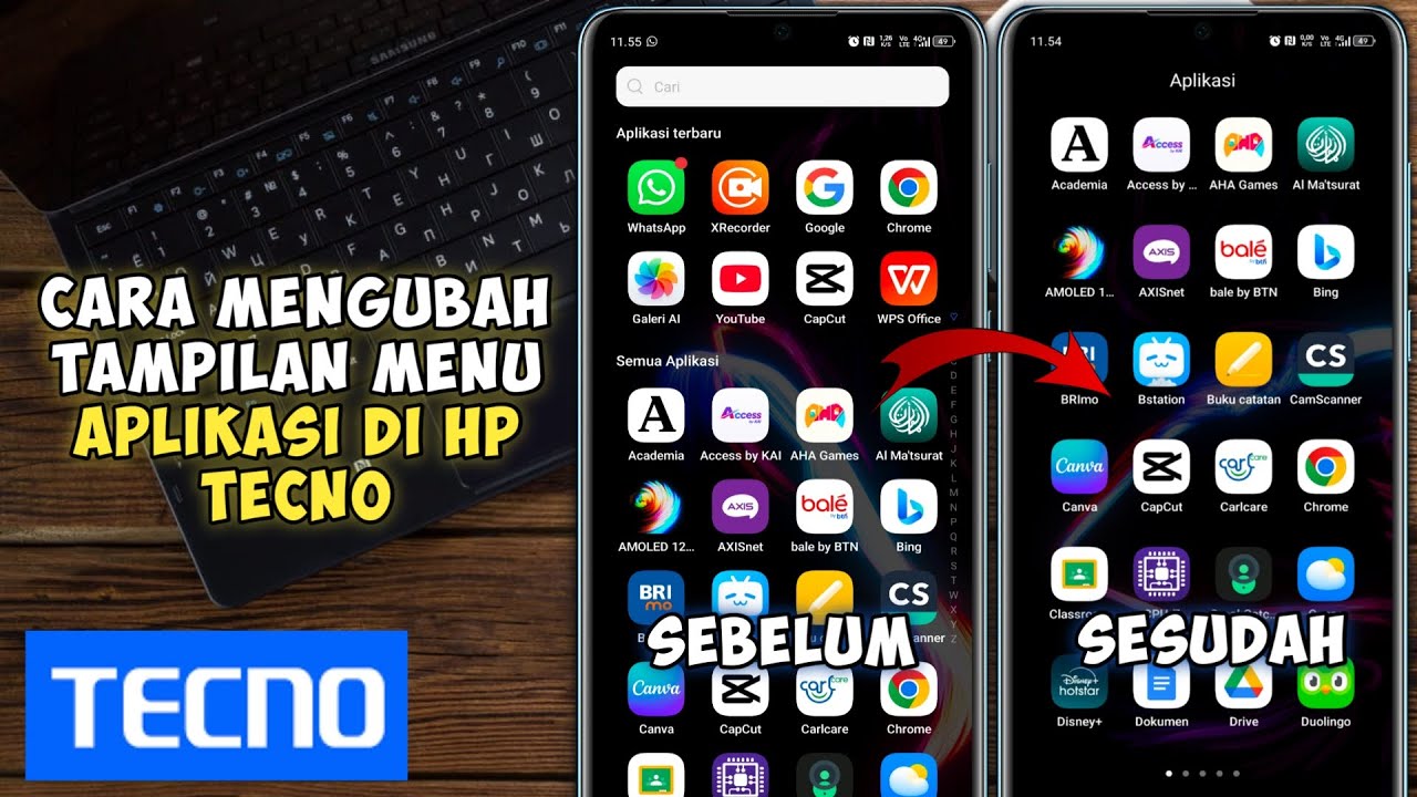 Cara Mengubah Tampilan Menu Aplikasi Di Hp Tecno Pova 6 NFC - YouTube