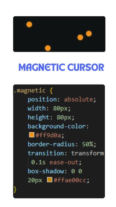 Magnetic Cursor Html Css Javascript Coding Javascript Programming