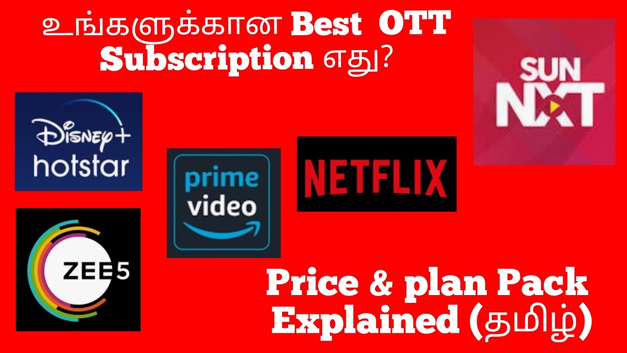 Best 5 OTT Platforms, subscription plans explained in tamil/ Plan ...