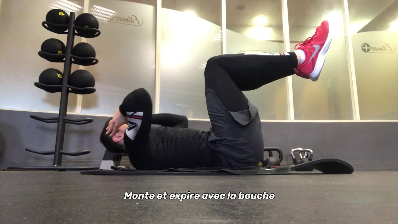 CRUNCH EN CHAISE INVERSÉE - TECHNIQUE - YouTube