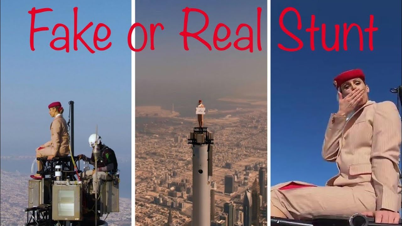 Emirates 'Flight Attendant' on Top of Burj Khalifa - Behind The Scenes ...