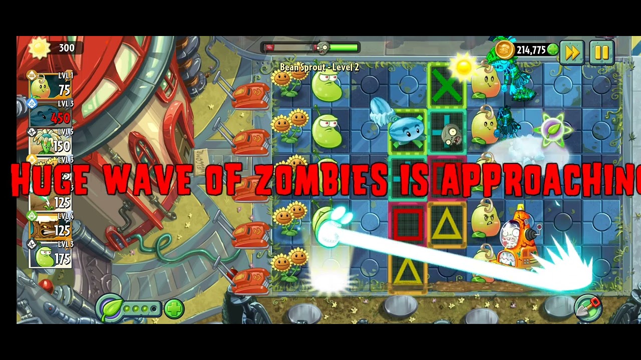 Plants vs zombies 2: Bean Sprout Event Level 2 - YouTube