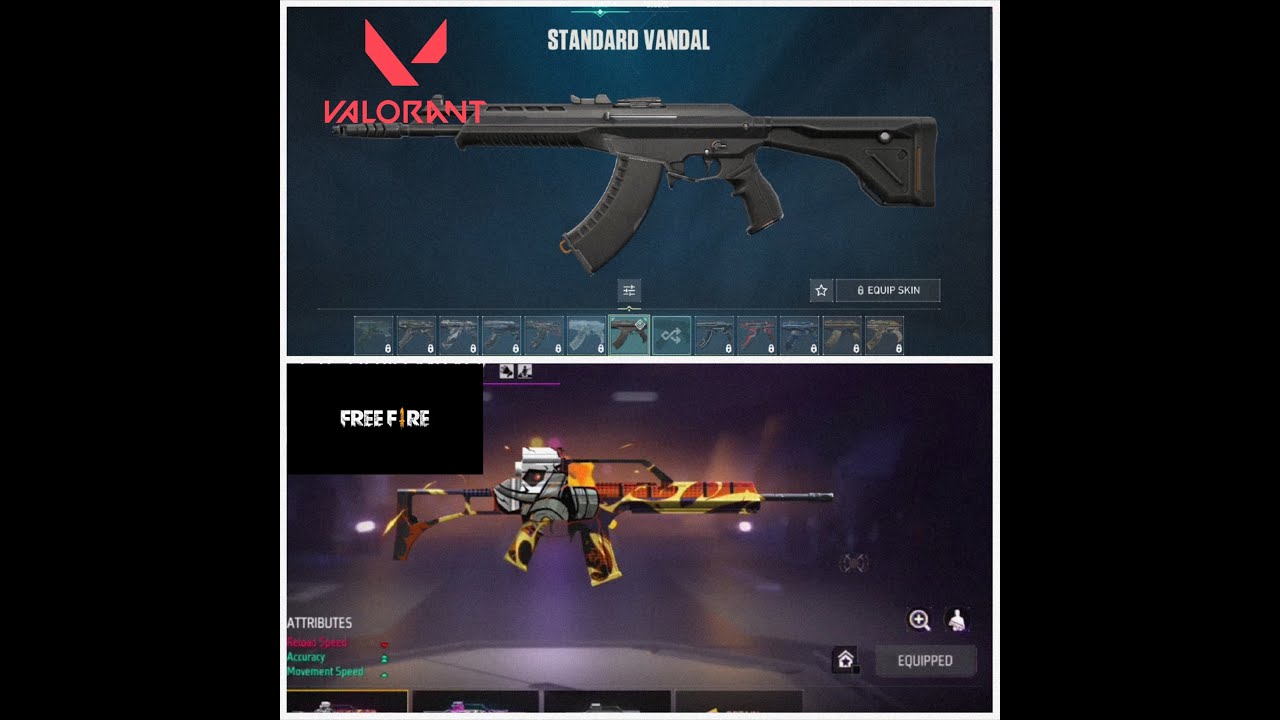 FREE FIRE VS VALORENT- AR- GUN ANIMATION- GUN COMPARE - WHICH IS BEST ...