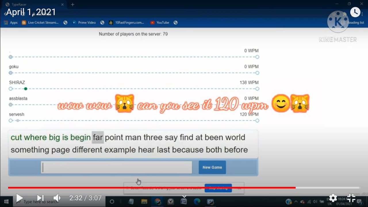MULTIPLAYER TYPING TEST PART 6 120 WPM - YouTube