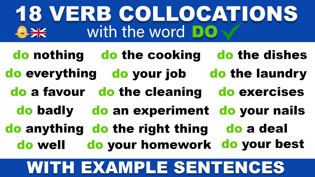 Learn 18 Daily Verb Collocations using the word DO in English | Improve ...
