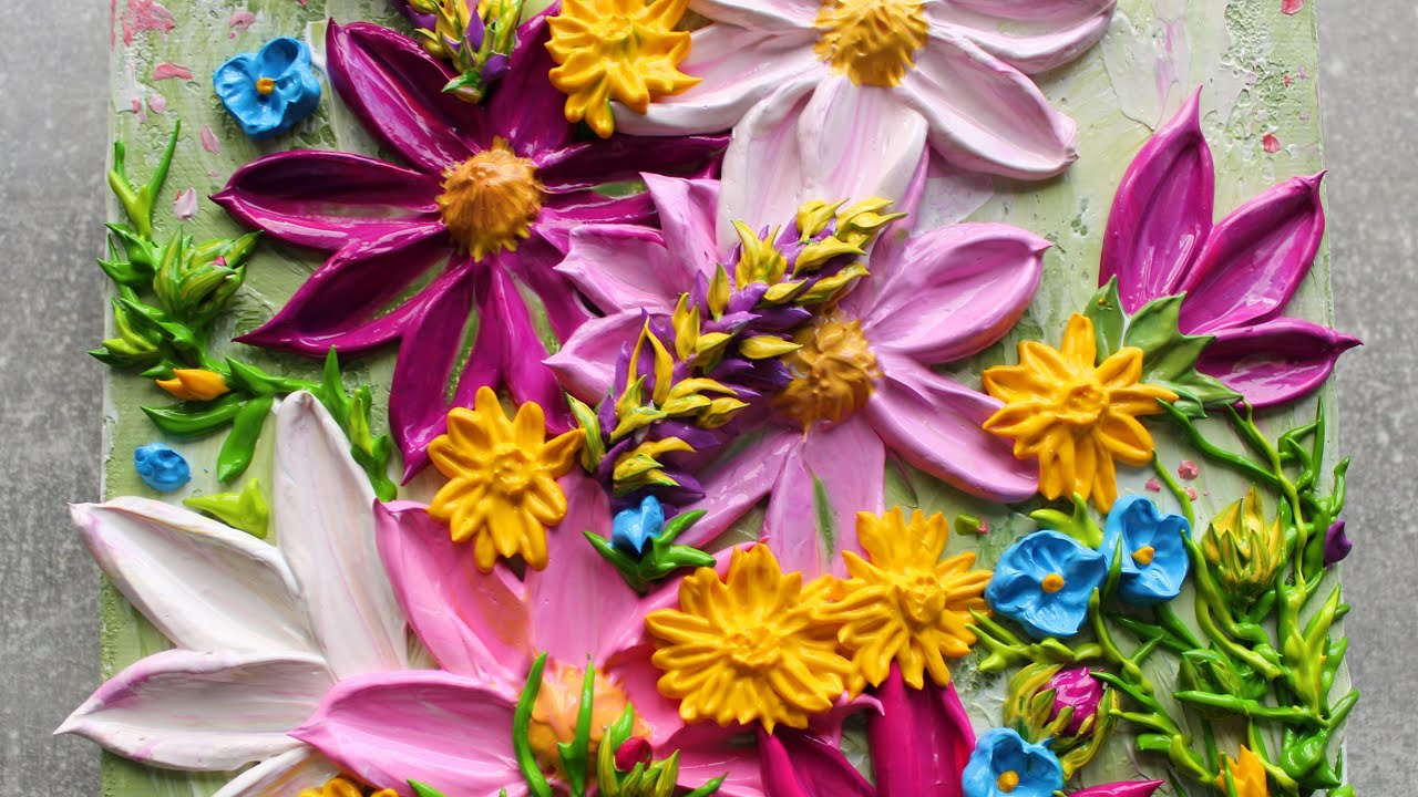 Summer Flowers Painting I Short Impasto Tutorial - YouTube
