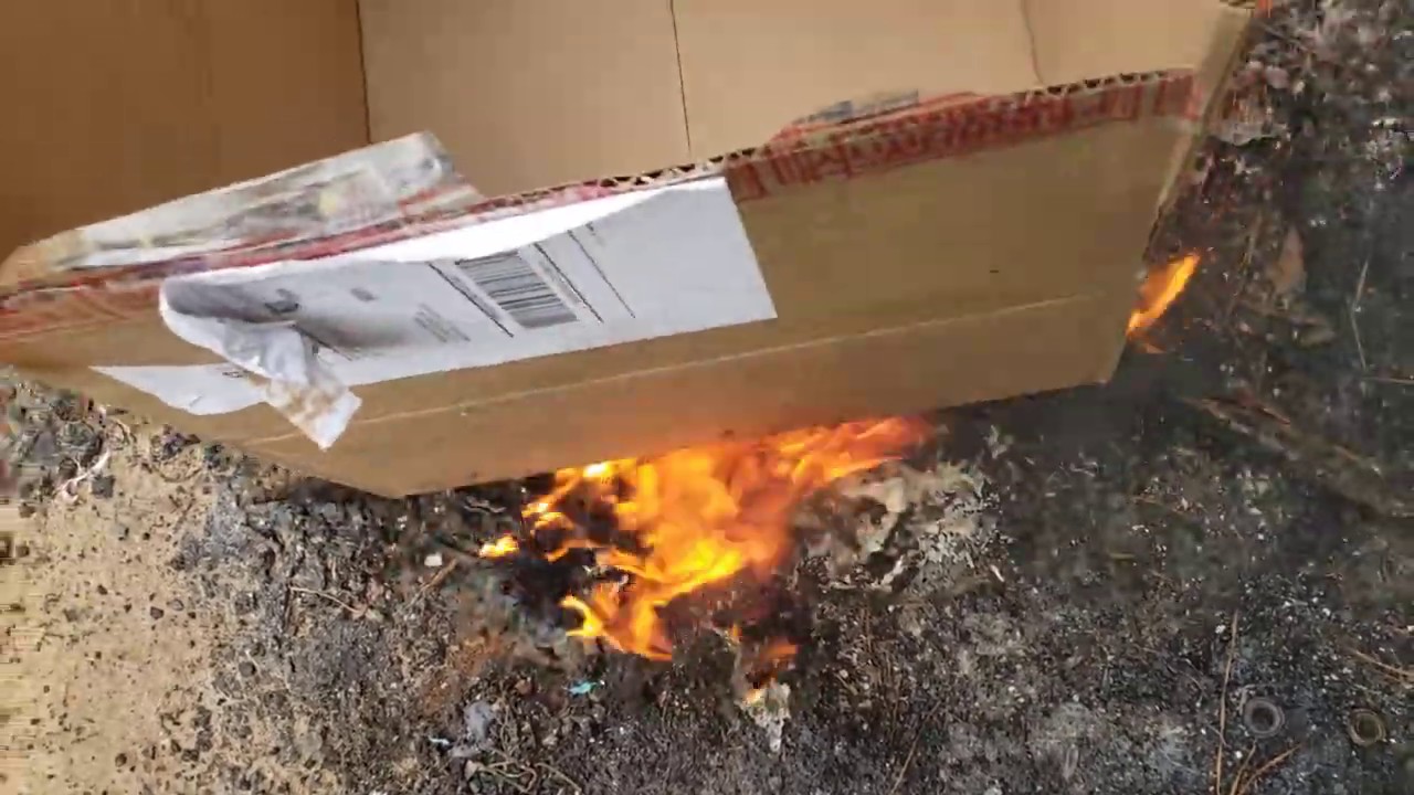 Burning Stuff 927: Cardboard Box (Priority Mail) - YouTube