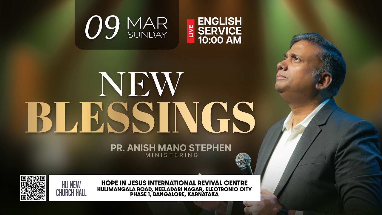 🔴LIVE Sunday English Service | New Blessings | Pr. Anish Mano Stephen - YouTube