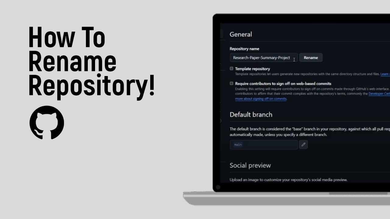 How to Rename Repository on Github [easy] - YouTube