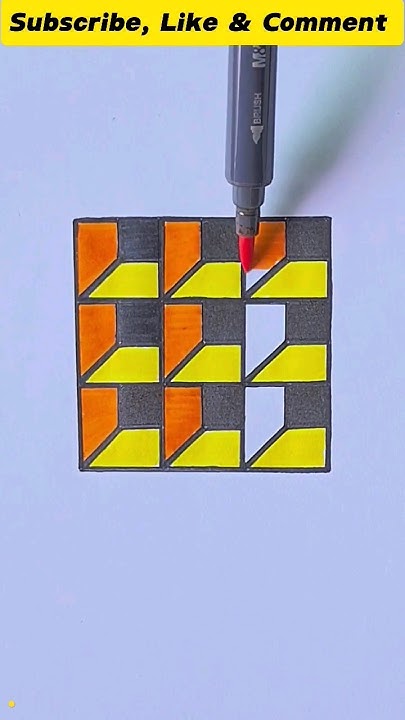How to draw 3D optical illusion #shorts - YouTube