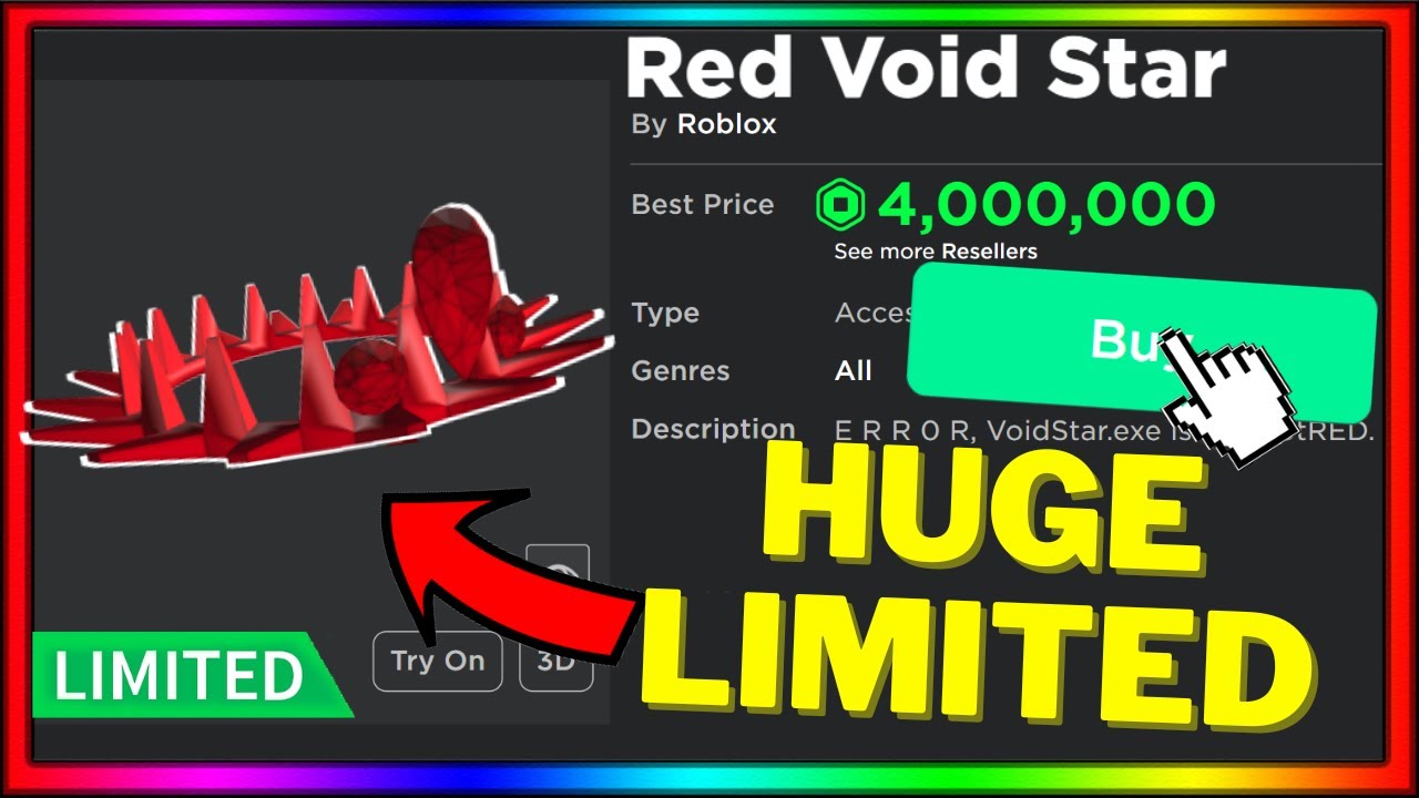 Red Void Star went Limited!! (HUGE ROBLOX LIMITED) - YouTube