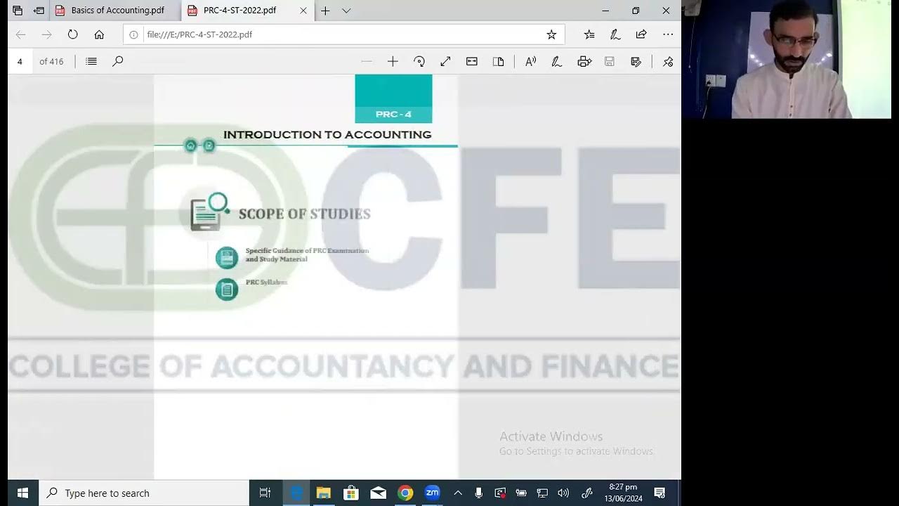 PRC-4 Lecture-05 Introduction to Accounting | Sir M Kashif Rana | CFE College - YouTube