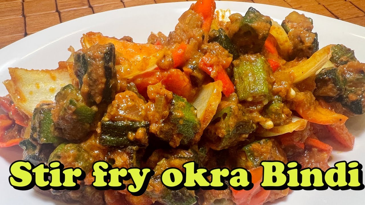 Chat Patta Bindi, stir fry with onion, tomato capsicum best eaten with ...