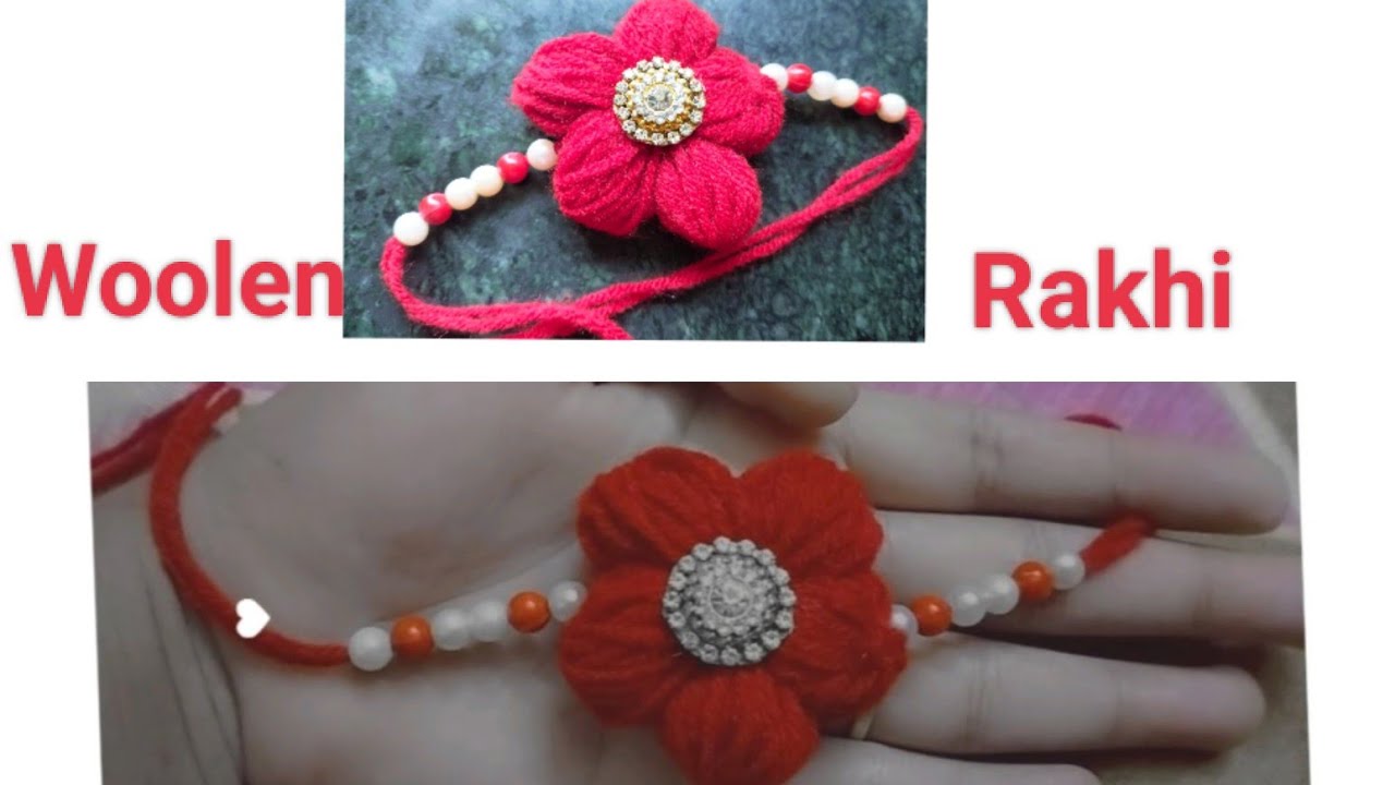 Rakhi Making Ideas With Wool Easy Way 🏵️//Woolen Rakhi Kaise Banaye ...