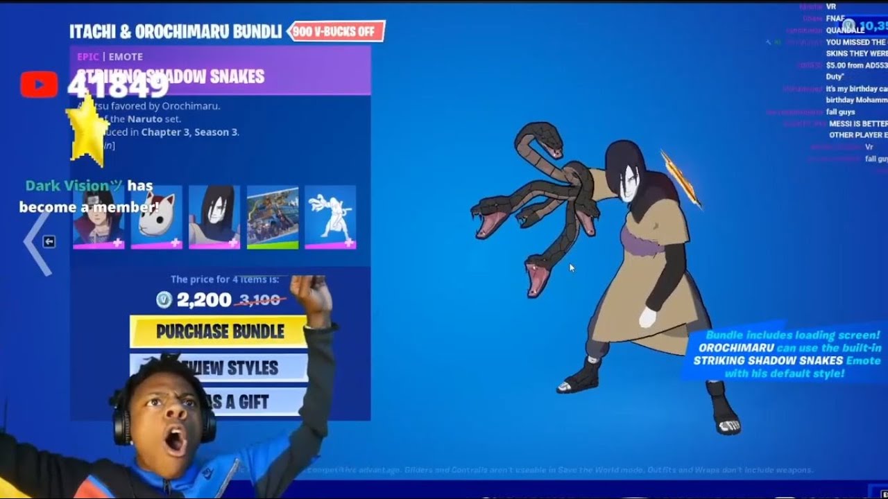 iShowSpeed Reacts To New Naruto Skins in Fortnite!! - YouTube