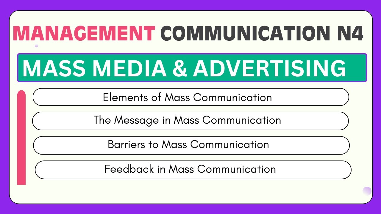 Management Communication N4 | Elements of Mass Communication - YouTube