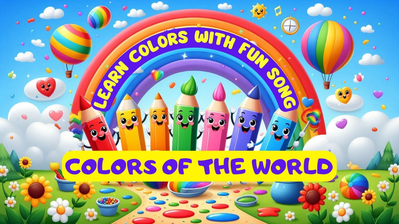 Learn Colors with Fun Music! 🎨 | Red, Blue, Yellow & More | Kids Color ...