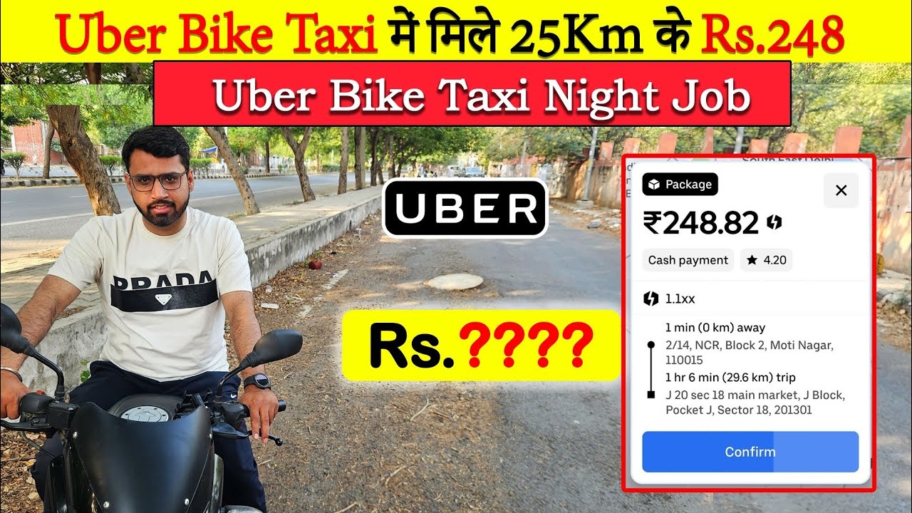 Uber Bike Taxi One Night Earning 🤑🔥 | Uber Part Time Earnings | Ride on Pulsar 150 - YouTube