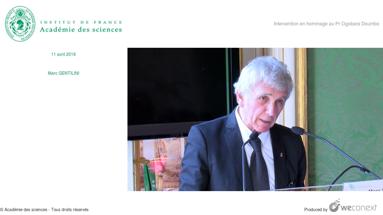 Intervention en hommage au Pr Ogobara Doumbo par Marc Gentilini - YouTube