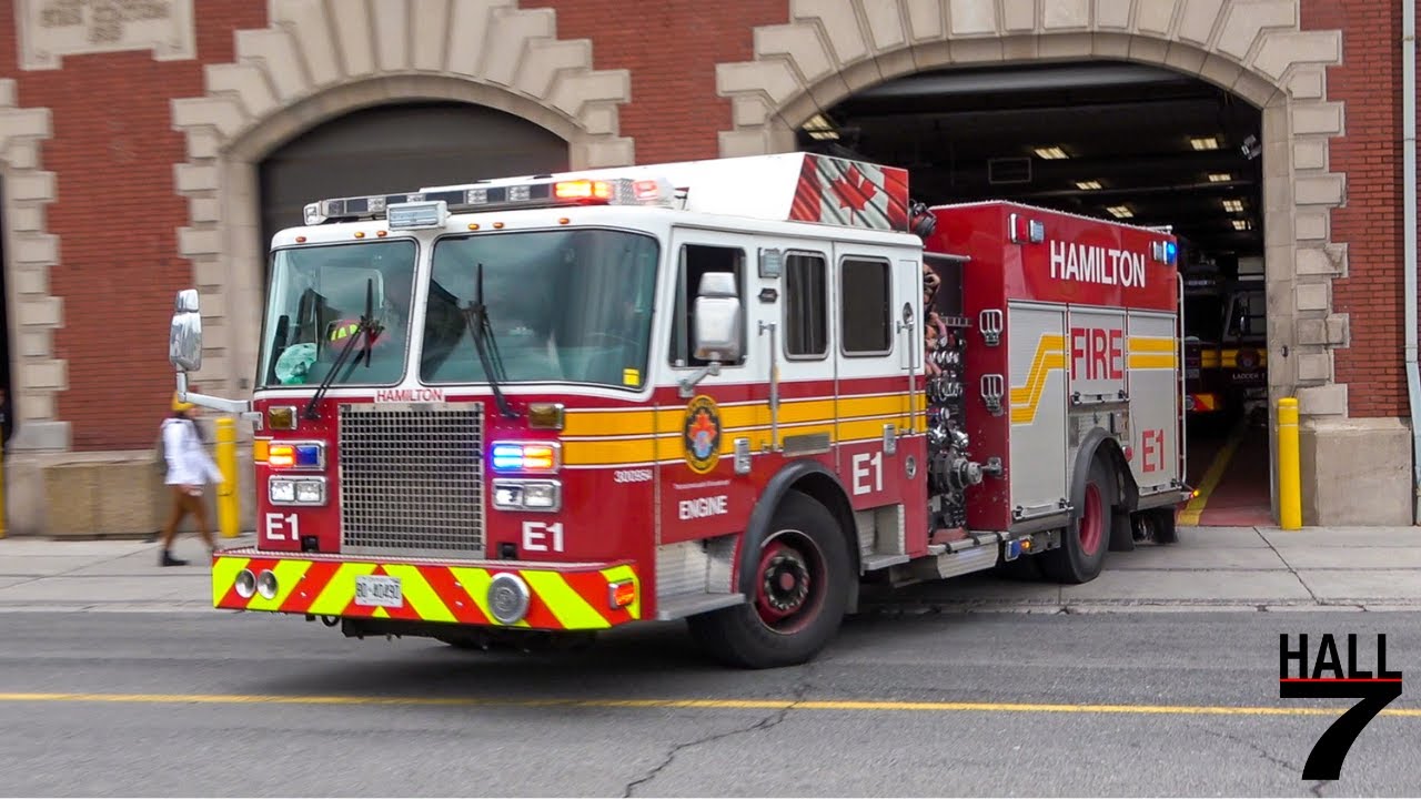 Hamilton Fire Department - Engine 1 & Platoon Chief 1 Responding - YouTube