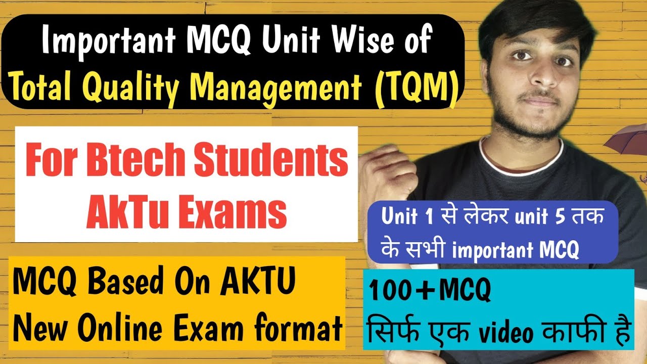Important MCQ for Total Quality Management for AKTU Exam | TQM MCQ ...