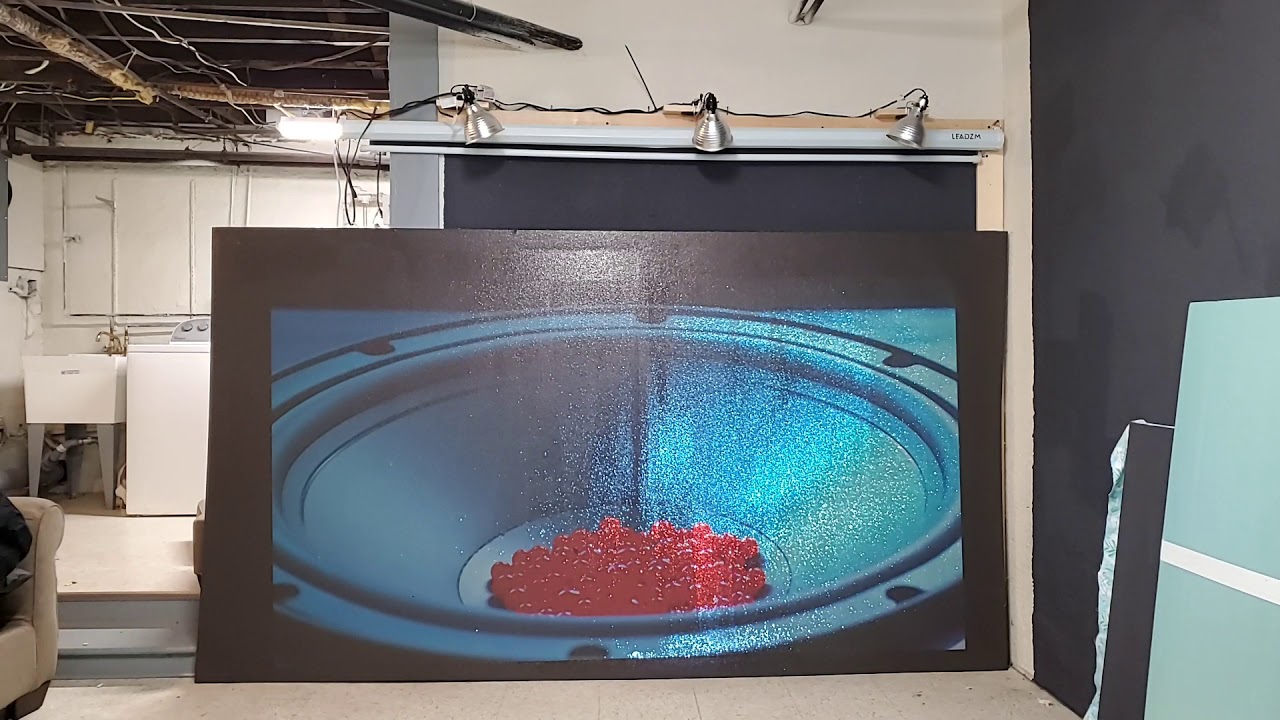 PAINTING a 120" 16:9 supreme 9 ALR GOLD projection Screen demonstration ...