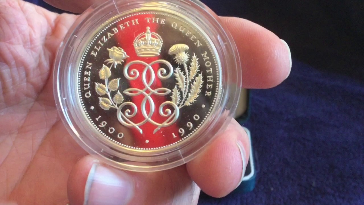 The Queen Mother 90th Birthday Silver Coin - YouTube