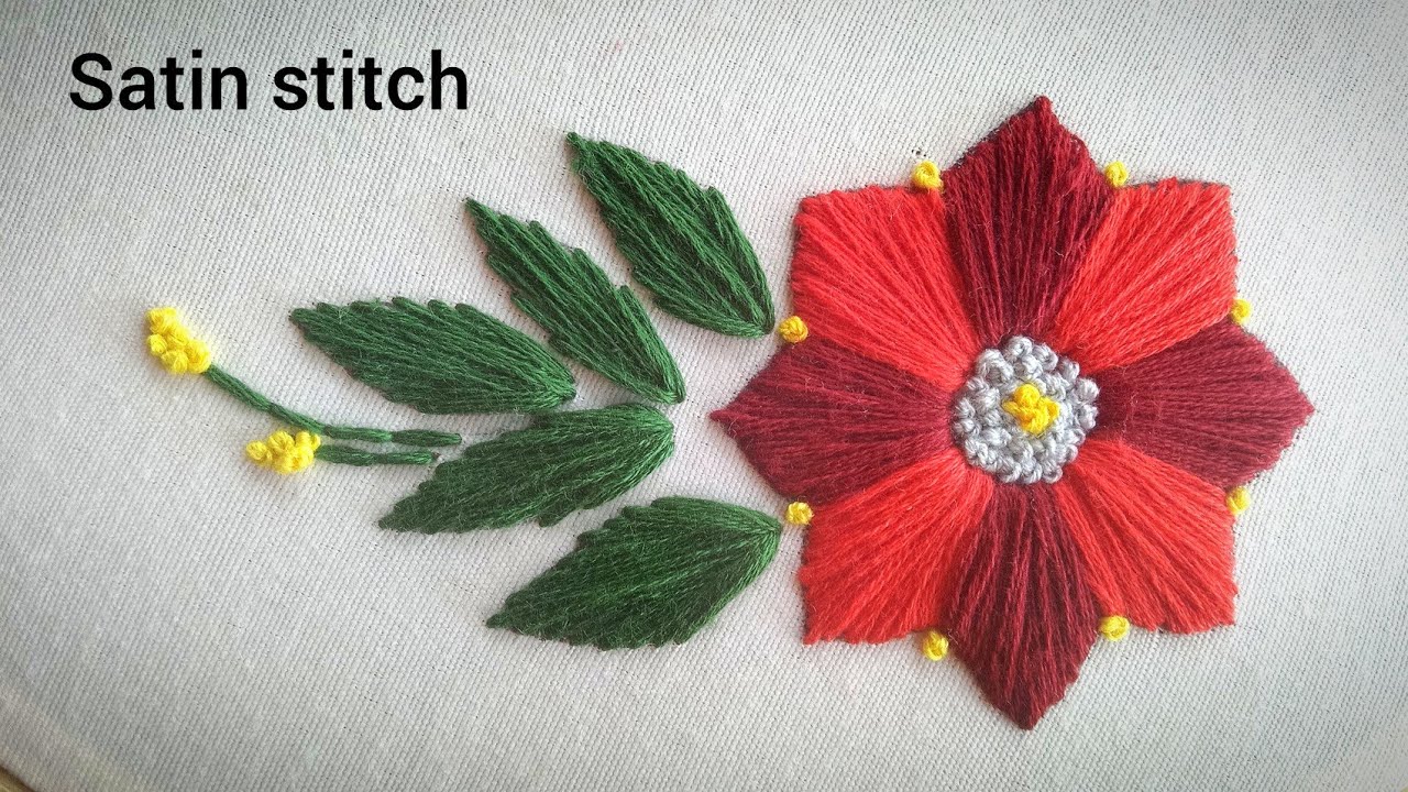 Satin stitch embroidery designs #shamoniart embroidery flower | satin ...