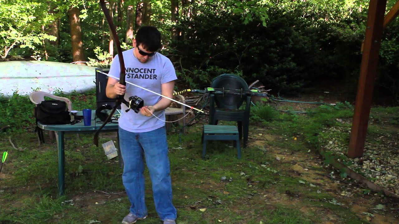 Bowfishing reel fail - YouTube