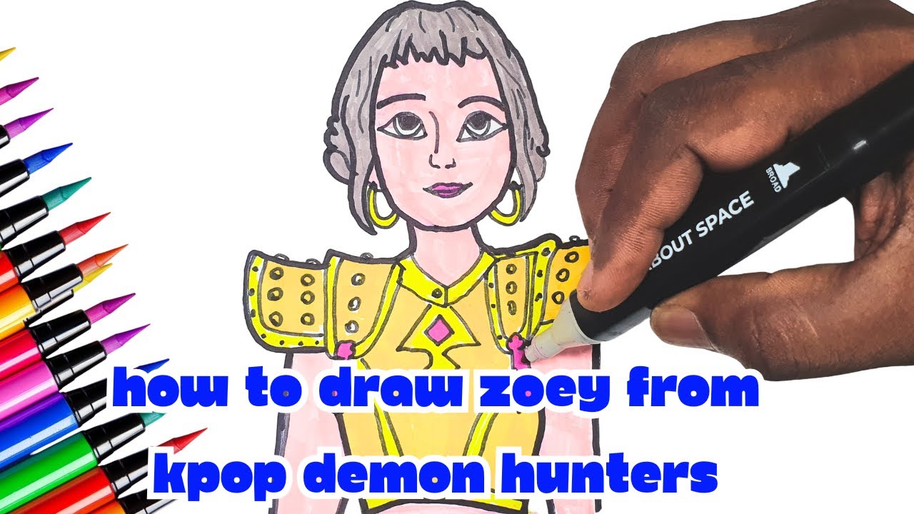 How to Draw Zoey from Kpop Demon Hunters | Step by Step | Drawing ...
