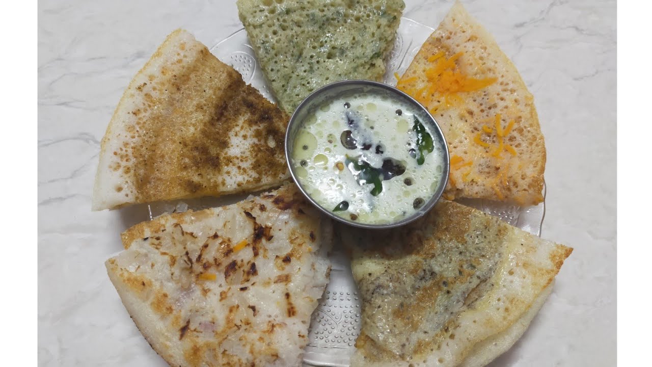 5 Different types of Dosai || recipe in tamil || NOORAH'S WORLD - YouTube