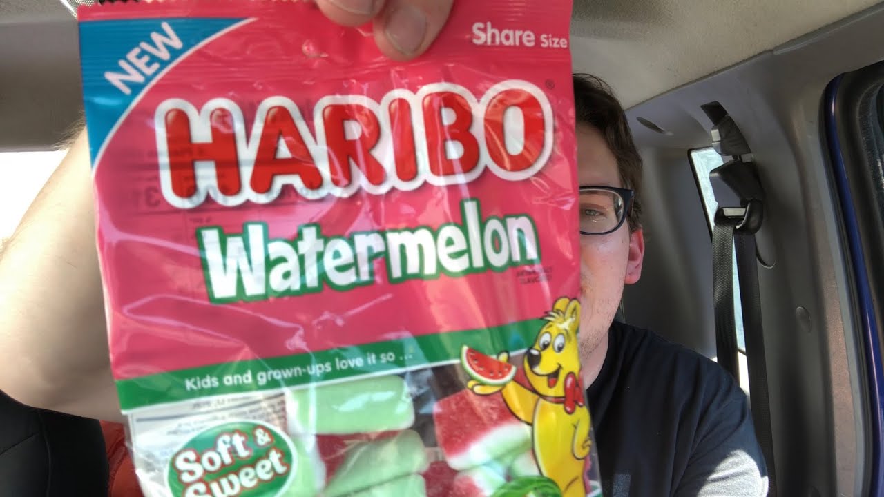 Haribo watermelon gummy candy that new new watermelon candy - YouTube