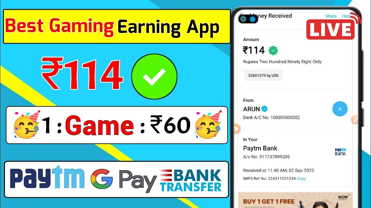 New Earning Apps Today Paytm Cash | New Gaming Earning App Today | New ...