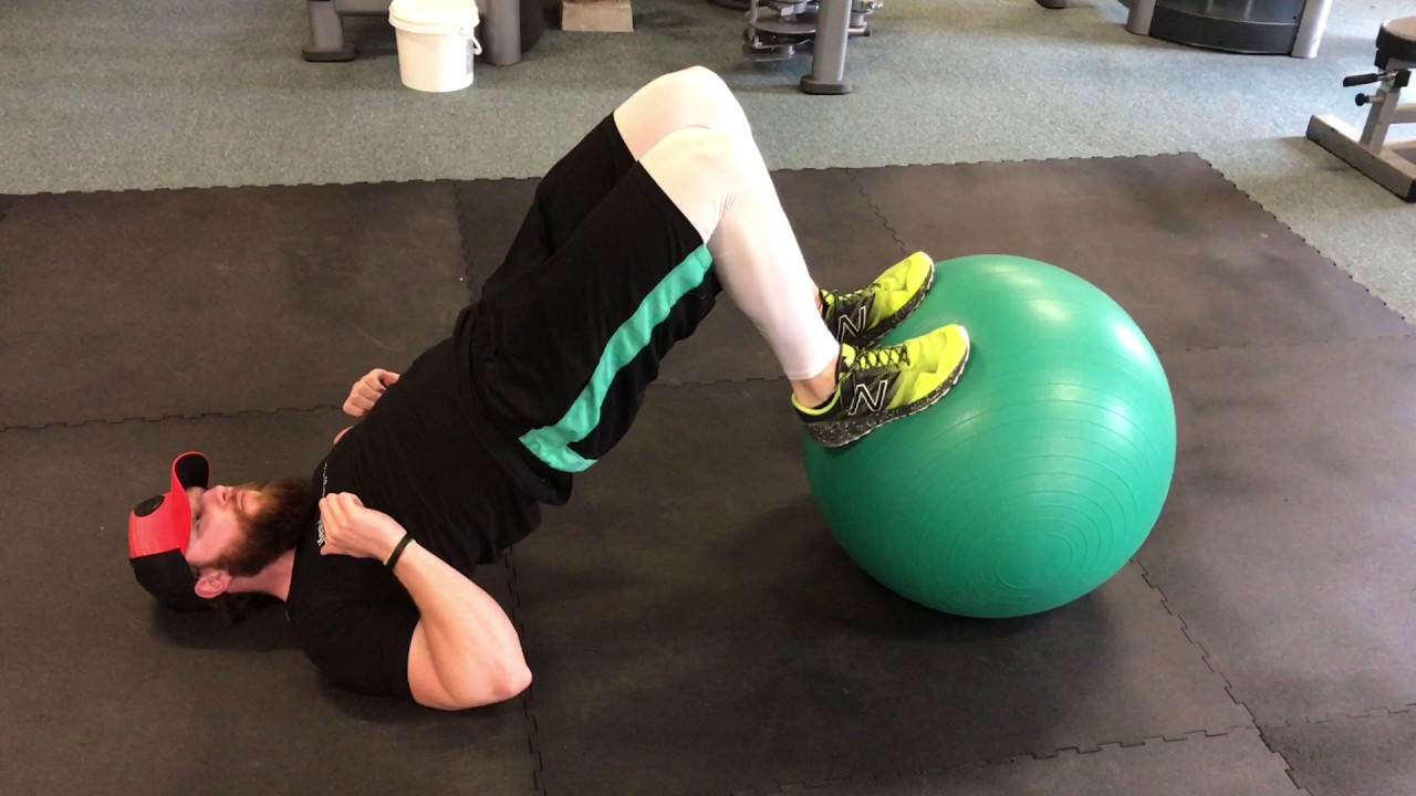 Stability Ball Hamstring Curl - YouTube
