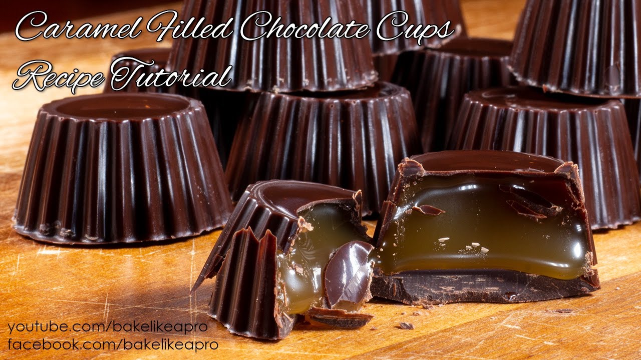 Mini Chocolate Caramel Cups Recipe - Caramel filled Chocolates - YouTube