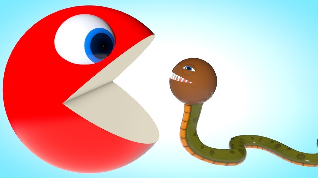 Watermelon Pacman fun play on city meets a Snake PACMAN travel rolling ...