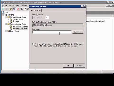 Create reverse (PTR) record in Windows DNS - YouTube