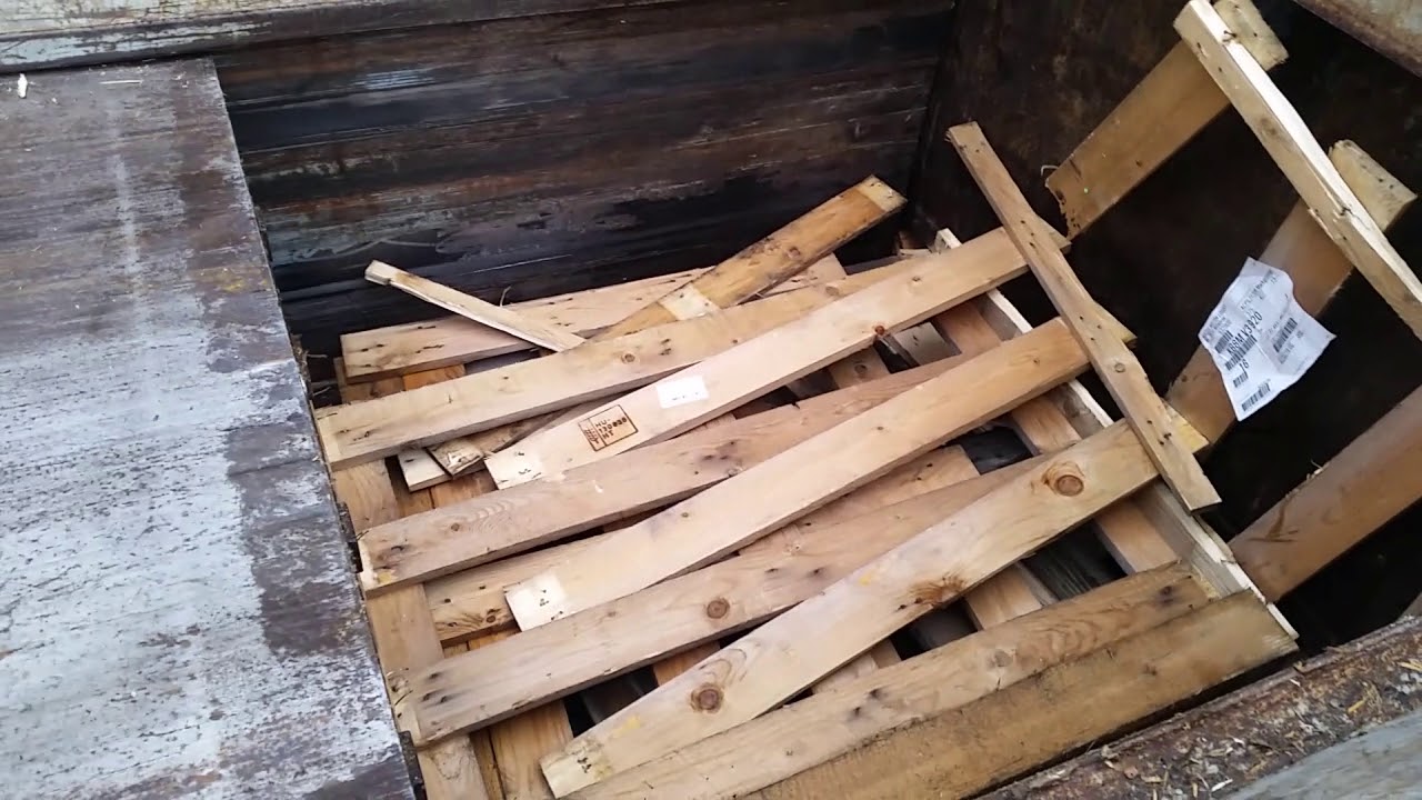 Crushing Wood in a Compactor - YouTube