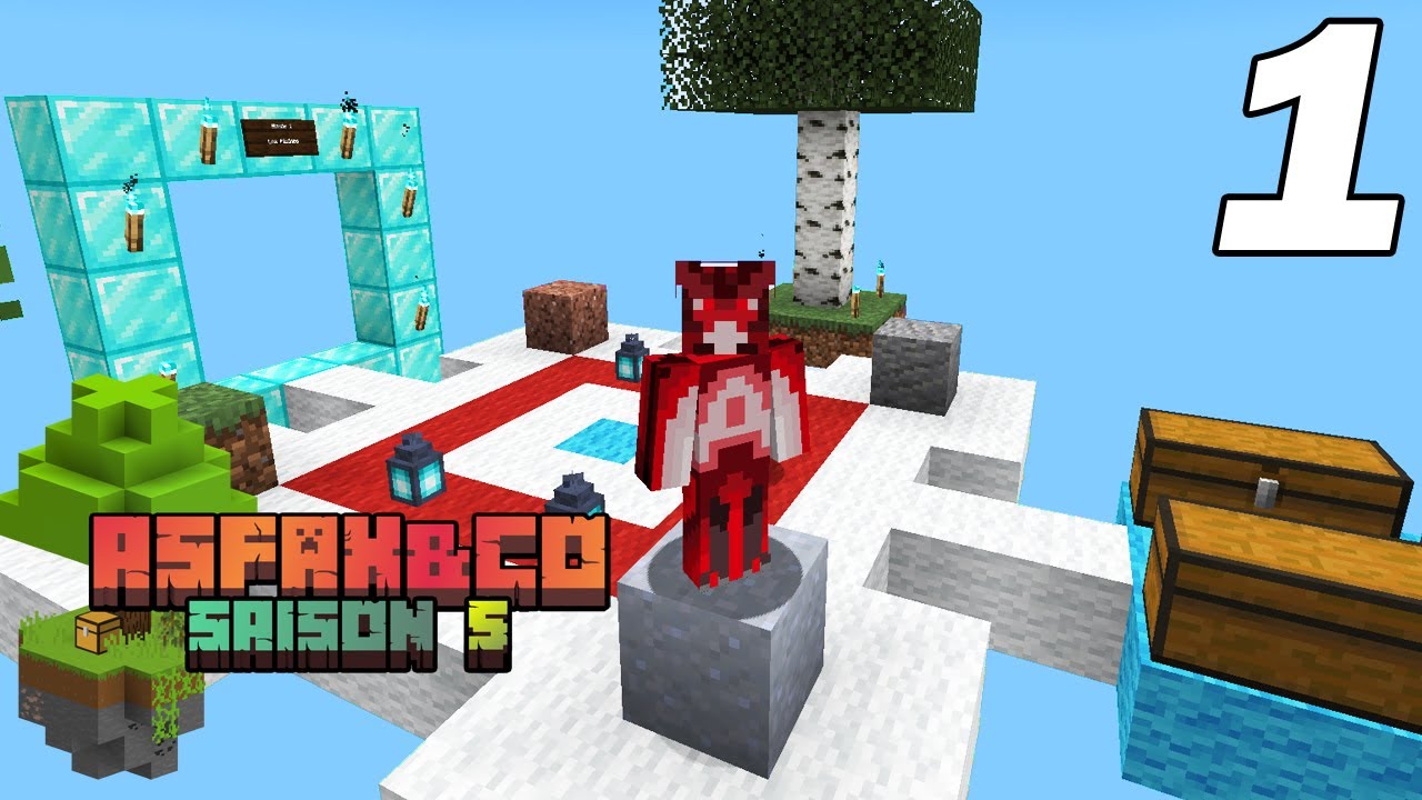Début d'une aventure Minecraft Skyblock en multi ! Asfax & Co V5 EP1 ...