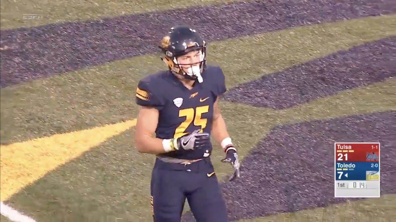 Cody Thompson (Toledo WR #25) Vs. Tulsa 2017 - YouTube