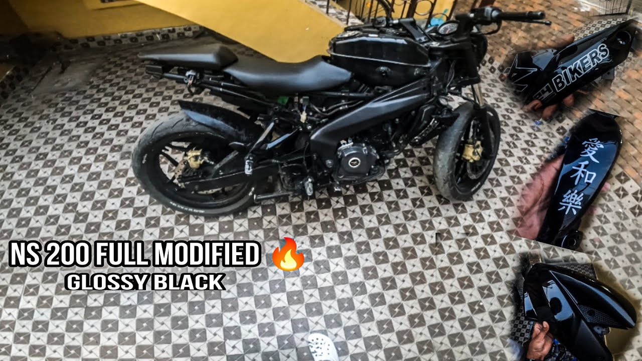 NS 200 Glossy Black | Full Modified 🔥| Go pro Hero 9 #motovloger #ns200 ...