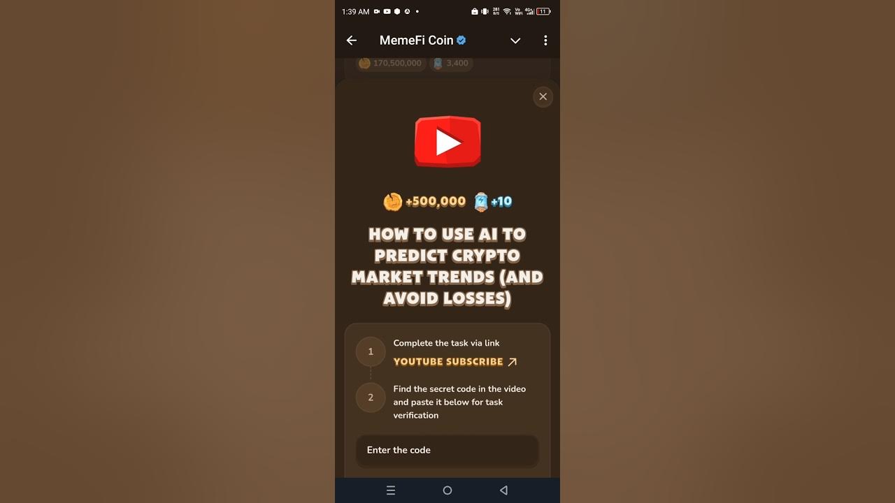 How to Use AI to Predict Crypto Market Trends (And Avoid Losses) | Memefi Youtube Video Code ...